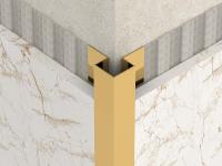 China Bright Gold 2.5m Stainless Steel Quadrant Tile Trim Outside Angle for sale