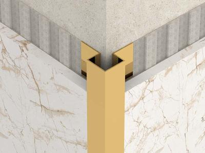 China Bright Gold 2.5m Stainless Steel Quadrant Tile Trim Outside Angle for sale