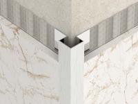 China Stainless Steel Brushed Steel Tile Trim 10mm Corner Edge Trim Finishing Closing Strip for sale