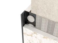 China Brushed Metal Stainless Steel Tile Trim SS304 Square Closing Strip Tile Edge Trim for sale