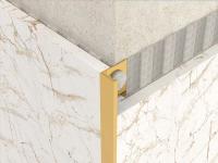 China Bright 2.5m Stainless Steel Tile Trim Silver Metal Decorative Bullnose Border for sale