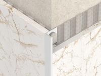 China Bright 2.5m Stainless Steel Tile Trim Silver Metal Decorative Bullnose Border for sale