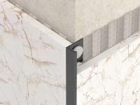 China Bright 2.5m Stainless Steel Tile Trim Silver Metal Decorative Bullnose Border for sale