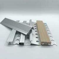 China High Low Buckle Aluminium Flat Strip Laminate Floor Edging Strip Anodized for sale