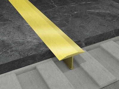 China Brass Floor Transition Strip Brass Tile Trim 8mm Wood Floor Finishing Closing for sale
