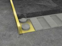 China Brass Floor Transition Strip Brass Tile Trim 8mm Wood Floor Finishing Closing for sale
