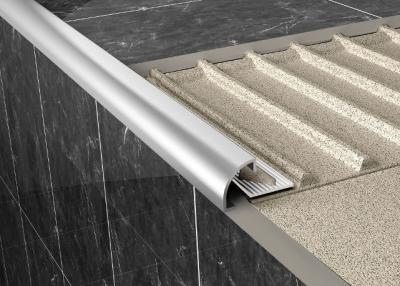 China Inside Metal Strips Round Corner Ceramic Floor Tile Aluminum Mirror Edge Trim for sale