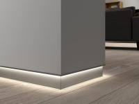 China 0.8mm Led Strip Channel With Diffuser Light Baseboard for sale