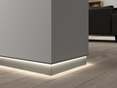 China 0.8mm Led Strip Channel With Diffuser Light Baseboard for sale