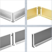 China Self Adhesive Aluminum Skirting Profile 60mm Curved Metal Coved Skirting Board for sale