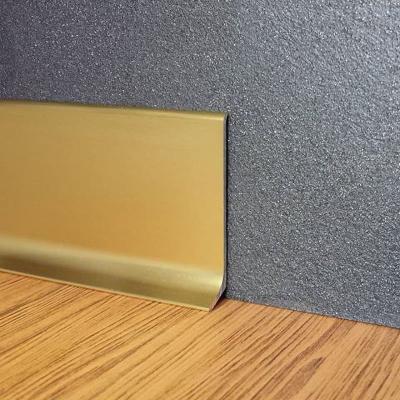 China Self Adhesive Aluminum Skirting Profile 60mm Curved Metal Coved Skirting Board for sale