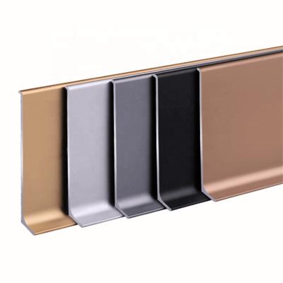 China Wall Aluminium Skirting Profile 2mm Metal Skirting Board for sale