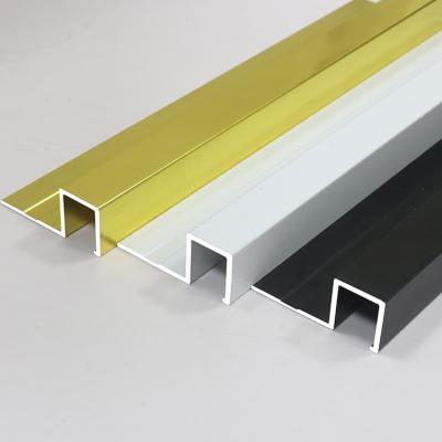 China 12mm Decorative Metal Profile Wall Ceramic Tile Outside Corner Edge Aluminium Tile Trim for sale