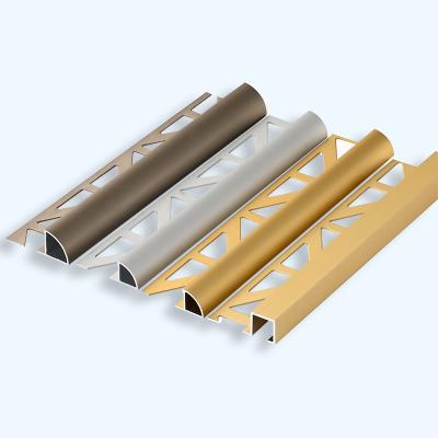 China Brush Gold 10mm Chrome Round Edge Tile Trim Decoration for sale