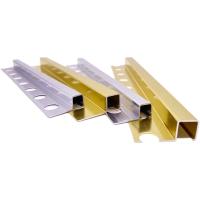 China L Shape Brass Tile Trim 3.0m Ceramic Corner Edge Protector Transition Strip for sale
