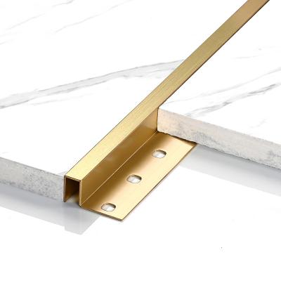 China Wall Floor Decoration 8mm Brass Tile Trim Easy Installation U Shape Copper Tile Trim for sale