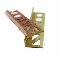 China L Shape Brushed Brass Tile Trim 10mm Connective Strip ISO9001 for sale