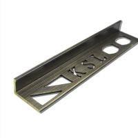 China L Shape Brushed Brass Tile Trim 10mm Connective Strip ISO9001 for sale