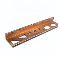China L Shape Brushed Brass Tile Trim 10mm Connective Strip ISO9001 for sale