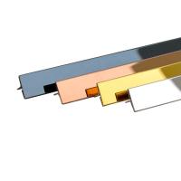 China Mirror Stainless Steel Tile Trim U Shape Decorative Strips Square Tile Edge Trim for sale