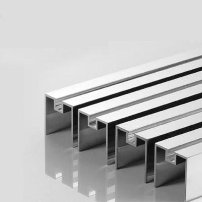 China Polishing 10mm Height Aluminium Tile Trim For Bathroom for sale