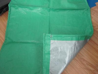 China green and silver laminated tarps with rope reinforced for sale