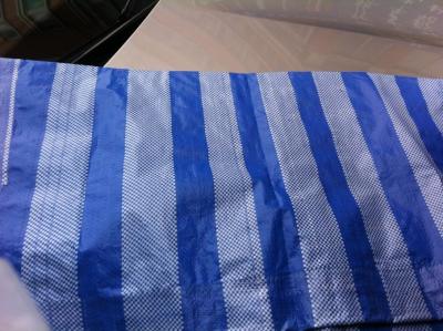 China the most popular pe tarpaulin sheet bule white strip for sale