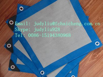 China 190gsm finished blue/white tarpaulin tarp ready mede product for sale