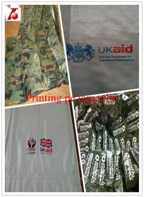 China printed logo, camouflage pe tarpaulin poly tarps for sale