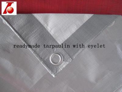 China silver/white color reinforced hem with rope P.E. Tarpaulin for sale