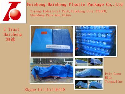 China poly lona blue tarpaulins for sale