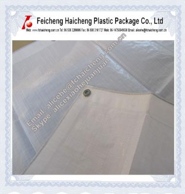 China white color plastic high tear pe woven fabric tarpaulin sheet for sale