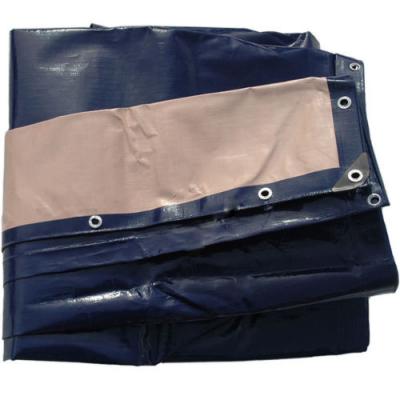 China 5M x 11M HEAVY DUTY BLUE BEIGE TARPAULIN Poly Tarp Cover Sheet with Eyelets for sale