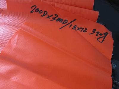 China 200D*300D /18*12 / 300G/SQ.M / Orange color PVC laminated tarpaulin sheet for sale