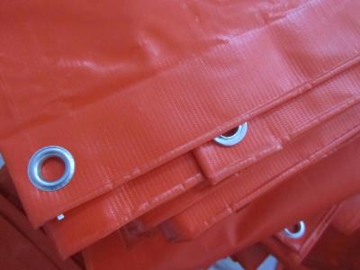 China 200D*300D /18*12 / 390G/SQ.M / Orange color PVC tarpaulin sheet for sale