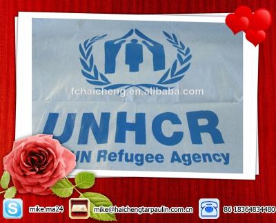 China Refugee relief tent tarps,PE shelter tent,UN Refugee agent PE tent tarpaulin for sale