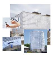 China Easy to Clean Clear Mesh Tarpaulin with 3x3 Woven Density and LDPE Coating for sale