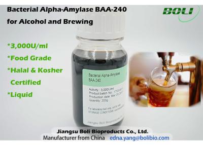 China Bacterial Alpha Amylasee BAA - 240 , 3000 U / ml Alpha Amylase Enzyme Brewing for sale