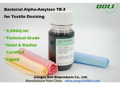 China Technical Grade Alpha Amylase Enzyme 3000 U / ml For Cotton Silk Synthetic Fabrics for sale