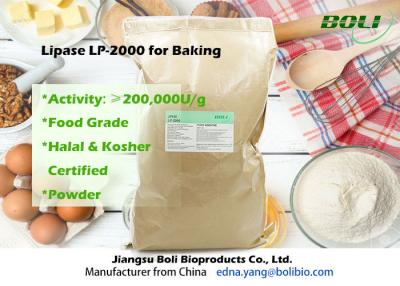 China Food Grade Lipase Enzyme LP-2000 200000 U/g High Efficient Bakery Dough Improver for sale