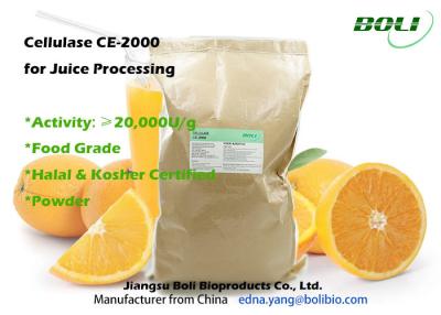 China Food Grade Cellulase Enzyme Powder 20000 U/g for Juice Processing Halal Kosher for sale