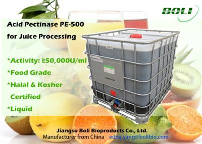 China Food Grade Pectinase PE-500 Liquid 50000 U/ml for Fruit Juice Processing Viscosity Reduction for sale