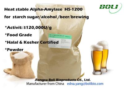 China Heat-Stable Alpha-Amylase HS-1200 120000 U/g Non-GMO Food Grade Halal Kosher for sale