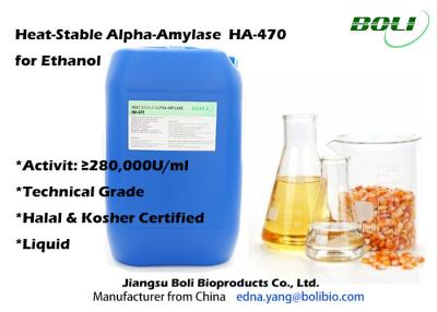 China Heat Stable Alpha Amylase HA 470 280000 U ml for Ethanol Production Low pH Tolerance for sale
