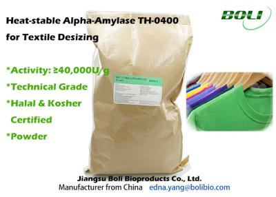 China 40000 U / g Alpha Amylase Enzyme High Temperatre Resistant For Textile Desizing for sale