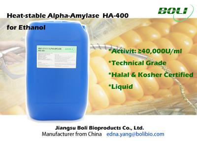 China Heat Stable Alpha Amylase HA-400 40000 U/ml Low pH for Ethanol Starch Liquefaction for sale