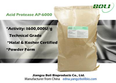 China 600000U / g Acid Protease , Light Brown Powder Microbial Proteases High Concentration for sale