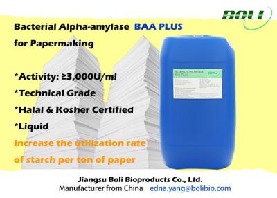China Bacterial Alpha-Amylase BAA Plus 300000 Uml for Papermaking Viscosity Control for sale