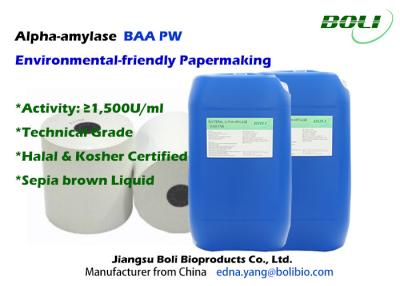 China Bacterial Alpha Amylase BAA PW Liquid for Papermaking Starch Modification 0.3-0.7kg per Ton for sale