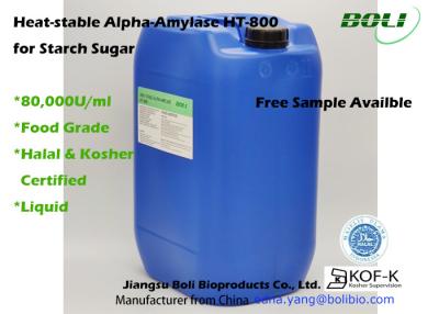 China Liquid Food Grade Heat Stable Alpha Amylase HT-800 80000U/ml Halal Kosher for sale